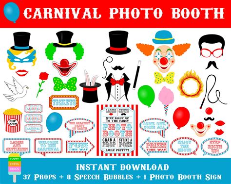 Printable Carnival Photo Booth Propscarnival Photo Booth