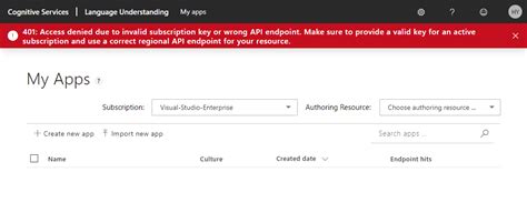 Azure Invalid Subscription Key At Luis Ai Stack Overflow