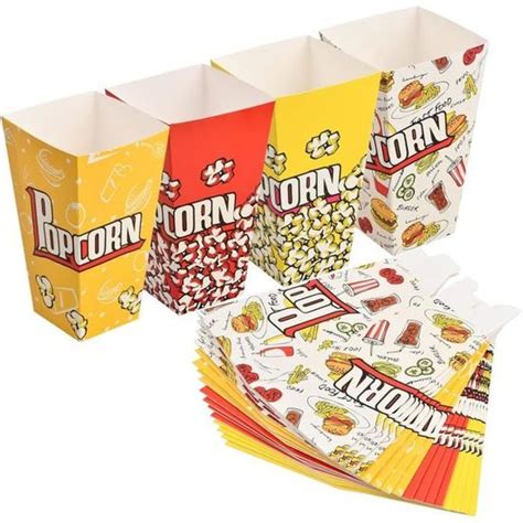 Pièces Popcorn Boîtes Grand Sachet Pop Corn Sac Pop Corn Papier Pot Pop Corn Reutilisable