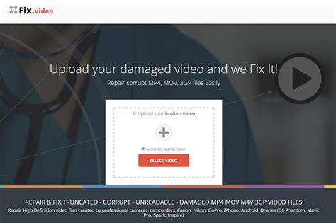 Repair Corrupt Unreadable MP4 MOV Video Files Online