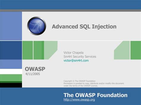 Advanced Sql Injection Ppt