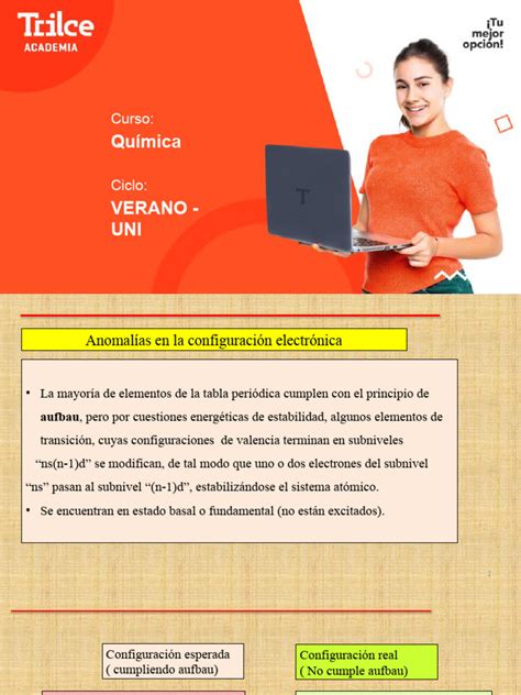 Semana 3 Configuración Electrónica Ii Pdf Configuración Electronica Ion