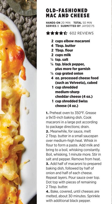Classic Macaroni And Cheese Casserole Recipe