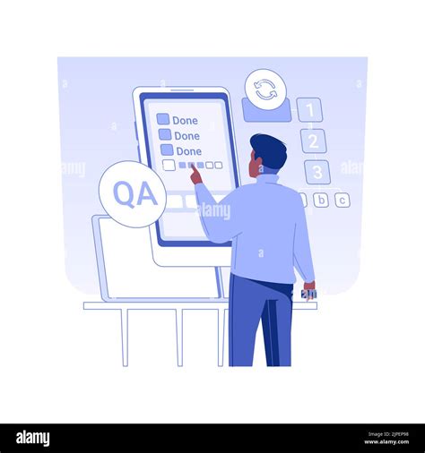 Automated Testing Isolated Concept Vector Illustration Qa Engineer Controls Automated Software