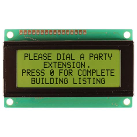 4x20 Character Lcd Stn Yellow Green Display With Yellow Green Backlight 3v