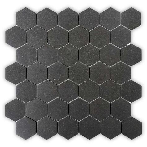Hana Charcoal 2” Hex Mosaic Tile Jknflooring