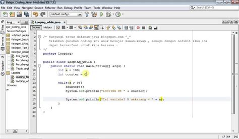 Belajar Java Mudahnya Belajar Looping While Dalam Java Youtube