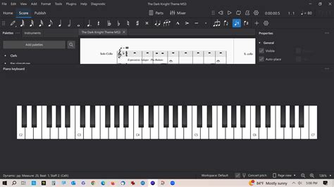 The Mixer Menu Closes With A Big Black Box Overlaying The Score If The Piano Menu Is Also