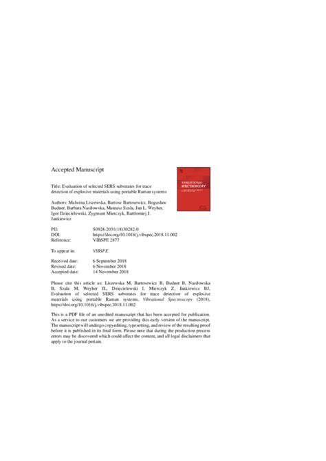 pdf evaluation of selected sers substrates for trace detection of