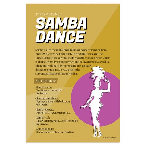 Quarterhouse Samba Dance Poster Music Classroom Materials For Teacher