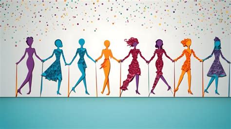 Unity In Diversity Vector Paper People Chain Linking Together In