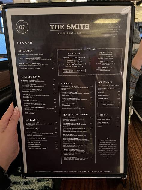 The Smith Menu Updated For 2025