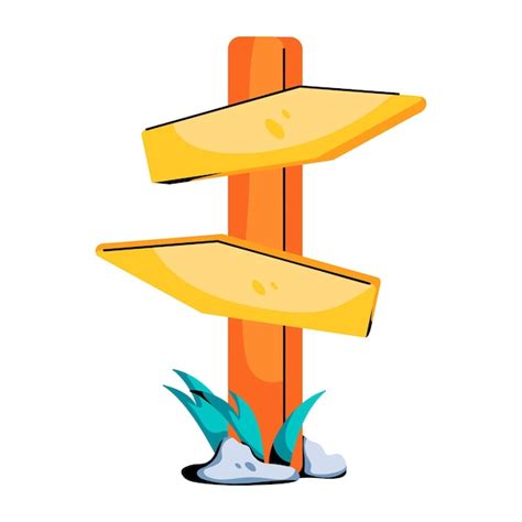 Premium Vector Direction Board Flat Icon Design