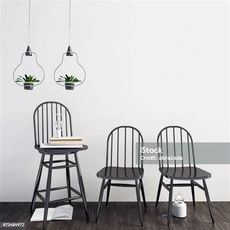 현대적인 인테리어의 자입니다 벽을 모의 합니다 3d 그림입니다 0명에 대한 스톡 사진 및 기타 이미지 0명 가구 가정용 장비 Istock