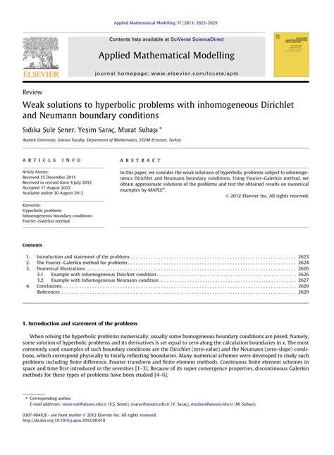 Pdf Weak Solutions To Hyperbolic Problems With Inhomogeneous Dirichlet And Neumann Boundary