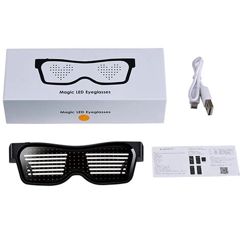 Smart Led Message Scrolling Party Glasses Glowing Emotion Pixel