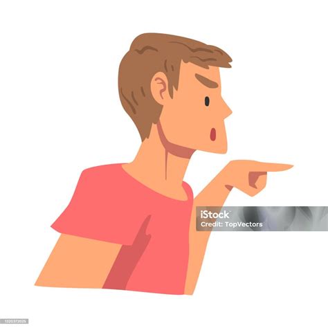 憤怒的人用手指指著的側視圖 表達分歧或反對負面情緒的人卡通向量插圖向量圖形及更多人圖片 人 做手勢 剪裁圖 Istock