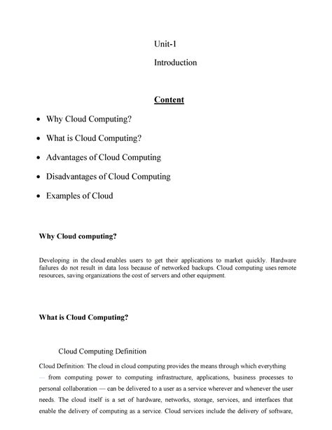 Unit Cloud Computing Btech Th Sem Aktu Cloud Computing AKTU Studocu