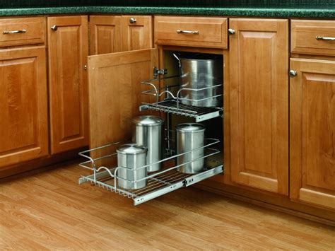 Rev A Shelf 5WB2 1522 CR Chrome 5WB Series 15 Inch Wide By 22 Inch Deep Base Cabinet Double Pull