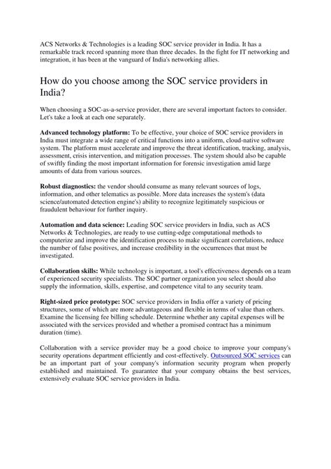 ppt soc service in india powerpoint presentation free download id