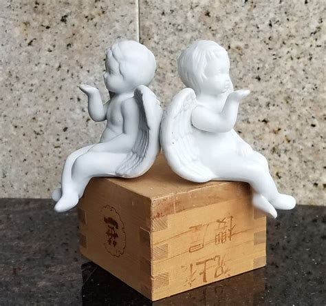 Mantel Shelf Sitting Cherub Angel Figurine 4 Etsy