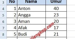 Cara Cara Menentukan Kelompok Umur Dengan Rumus Excel Fungsi Dan