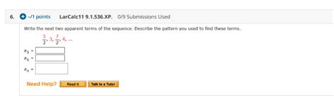 Solved 1 Points LarCalc11 9 1 536 XP 0 9 Submissions Used Chegg