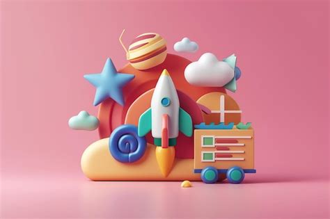 Premium Photo 3d Startup Icon