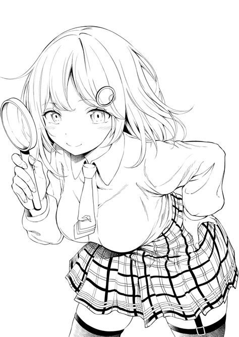 Safebooru 1girl Bent Over Breasts Hand On Hip Highres Holding