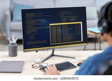 Background Image Computer Screen Code Lines Stock Photo 2285064073
