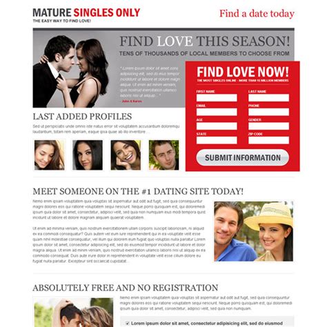 Dating Responsive Landing Page Design Templates For Leads Page