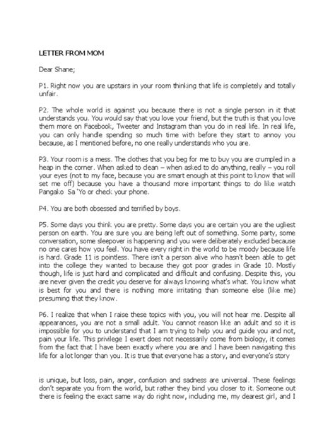 Letter From Mom