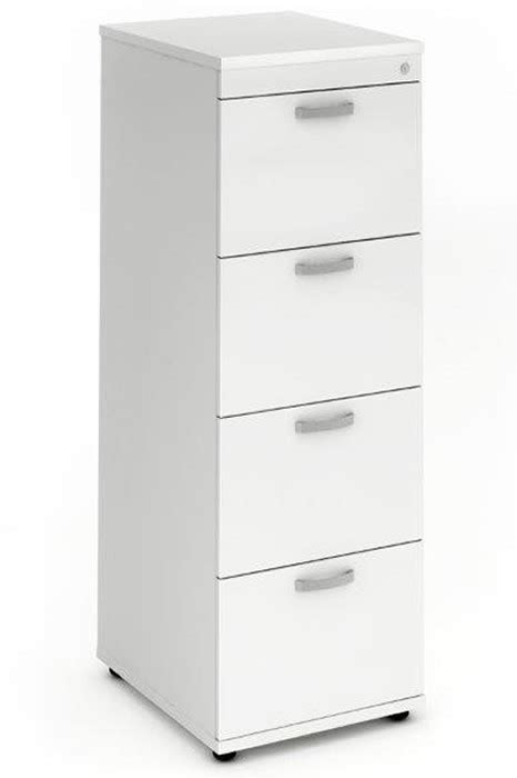 White Four Drawer Filing Cabinet Locking Drawers H1445mm X W500mm