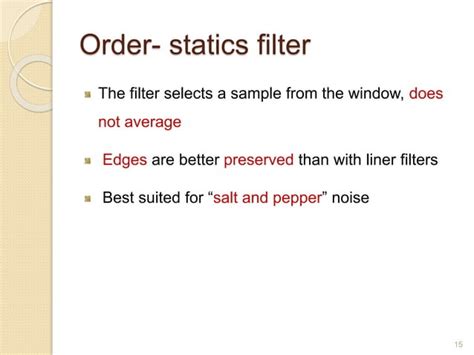 Smoothing Filters In Spatial Domain Pptx