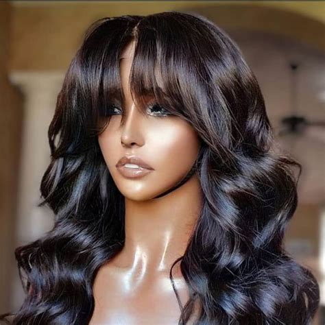 Prettyluxhair Swiss Lace 13x6 Body Wave Lace Wig With Bang