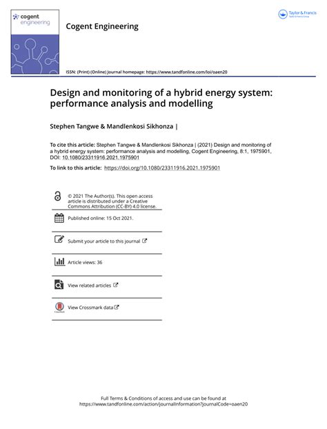 Pdf Design And Monitoring Of A Hybrid Energy System Performance