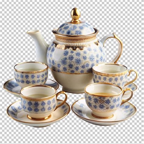 Premium PSD Tea Set On Transparent Background