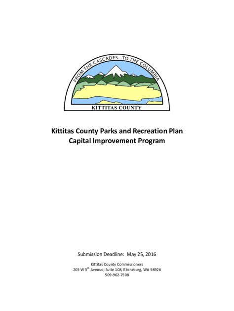Fillable Online Kittitas County Parks And Recreation Plan Fax Email