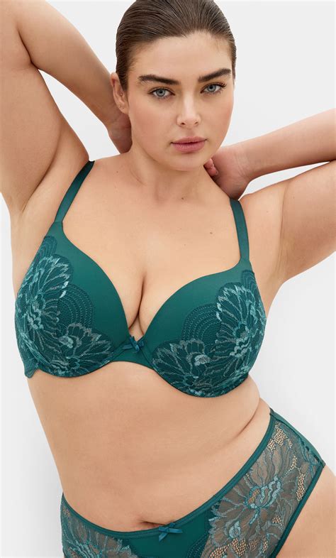 Womens Plus Size Martine Deep Teal Uplift Bra