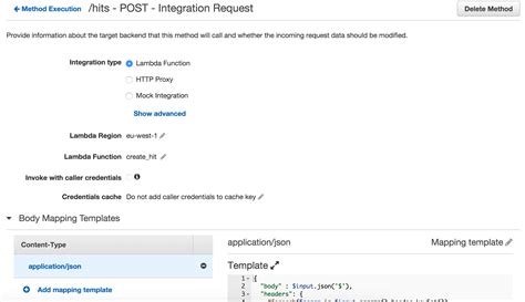 Amazon Web Services Specifying A Request Template For A Awsapi