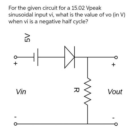 Solved For The Given Circuit For A Vpeak Sinusoidal Chegg