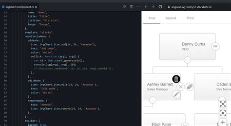 Node Menu Circle Button Incorrect Type In Typescriptangular And Menu