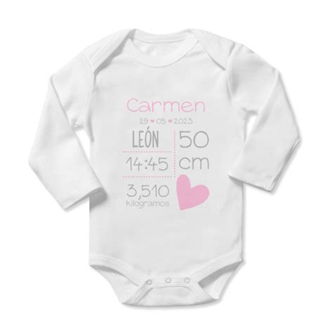 Body bebé personalizado datos nacimiento En vez de Flores