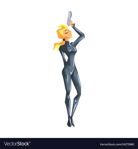 Secret Service Female Agent Posing With Gun In Cat