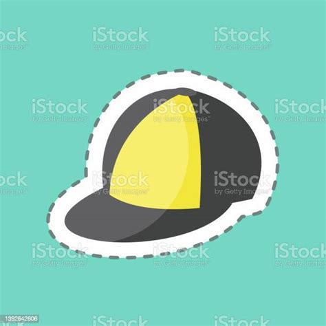 스티커 라인 컷 여름 모자 봄 기호에 적합합니다 편집 가능한 간단한 디자인 디자인 템플릿 벡터 간단한 기호 그림 모자 모자류에