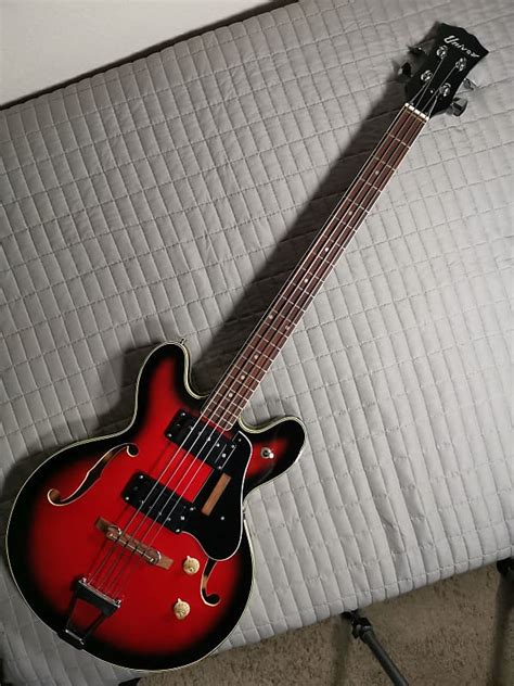 Mint 1968 1970 Univox Bass Matsumoku Japan Red Burst Reverb