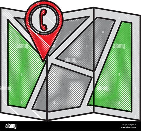Gps Navigation Folded Map Pointer With Star Vector Illustration Stock Vector Image Art Alamy