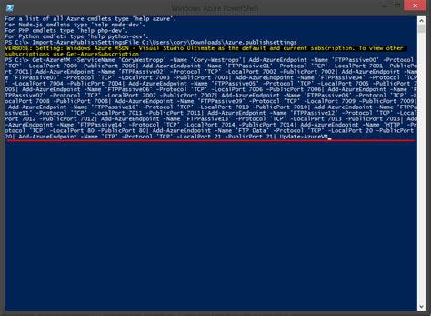 Setting Up Passive Ftp With Windows Azure Vms Cory Westropp