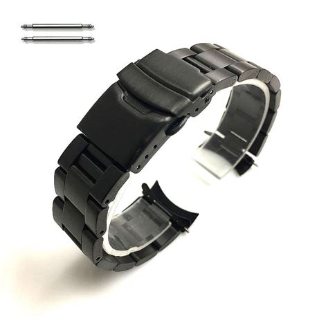 Fossil Compatible Black Pvd Metal Stainless Steel Oyster Style