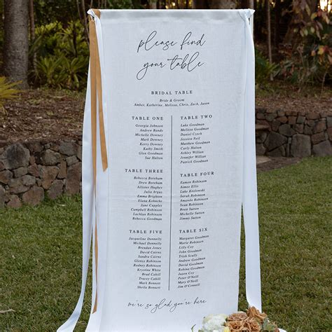 Linen Wedding Seating Charts Australia Peach Perfect Stationery